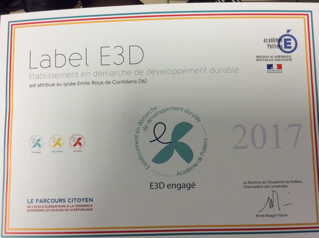 Le lycée Emile Roux : lauréat du label E3D – Site du lycée Emile Roux